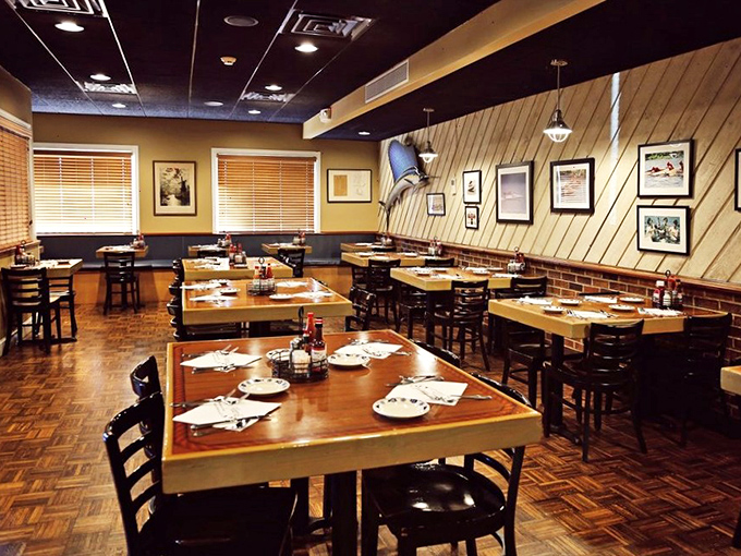 Inside, wooden tables and nautical-themed walls create that perfect "I'm about to eat something amazing" atmosphere that serious seafood joints nail effortlessly.