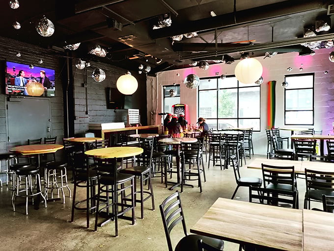 Disco balls and exposed brick create the perfect urban vibe. It's like Studio 54 decided to settle down and serve incredible pizza.