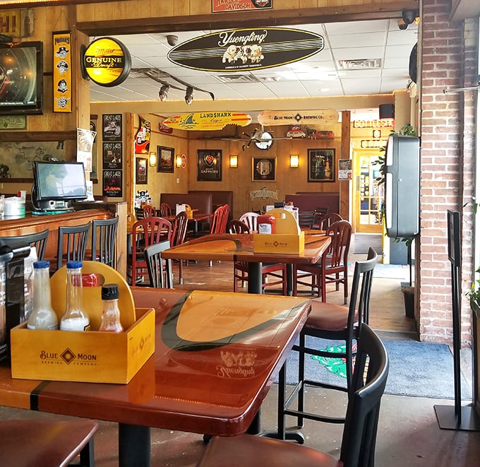 Inside, vintage beer signs and warm wood tones create that perfect "everybody knows your name" vibe—minus the Boston accent, plus Pennsylvania charm.