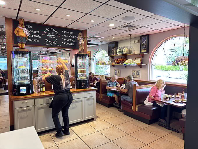 Cozy booths, friendly faces, and a bakery case that whispers sweet nothings to your willpower. Resistance is futile.