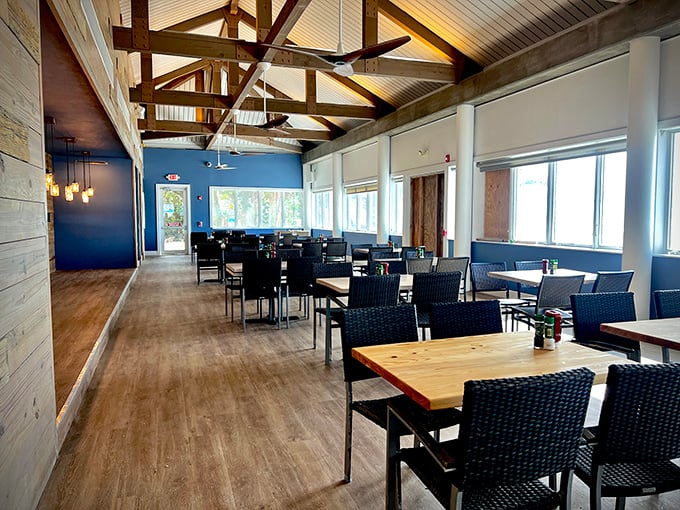 Weathered wood and nautical charm create the perfect backdrop for Florida's freshest catches.