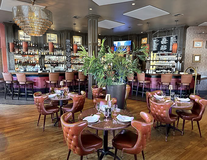 Those burnt orange chairs aren't just seats – they're front-row tickets to the best dinner show in Santa Rosa.