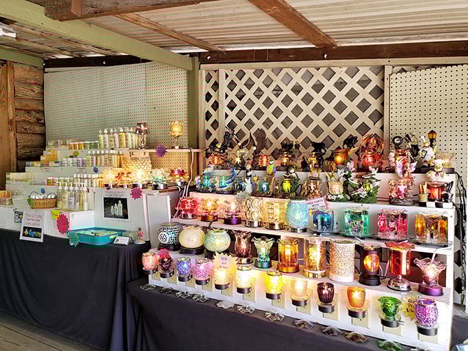 This candle display could light up half of Florida, with scents that transport you from beach to bakery.