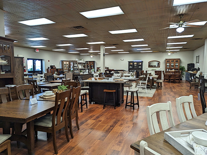Not just furniture shopping—it's like attending a reunion of America's most beautiful dining tables, each with stories to tell.