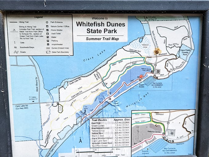 Not just any map—this is your treasure chart to adventures waiting among Wisconsin's tallest dunes and hidden forest paths.