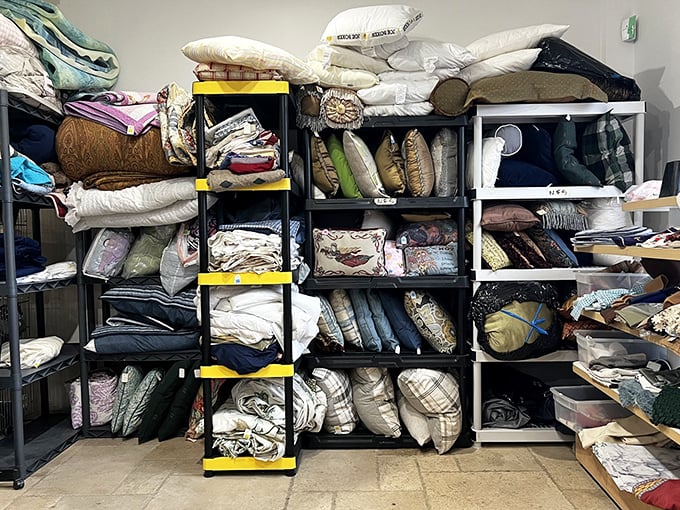 A textile mountain that would make Marie Kondo simultaneously faint and rejoice. Every pillow tells a story—yours is waiting.