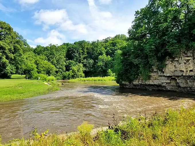 The Apple River doesn't just flow through the canyon—it created it, one patient drop at a time over millions of years.