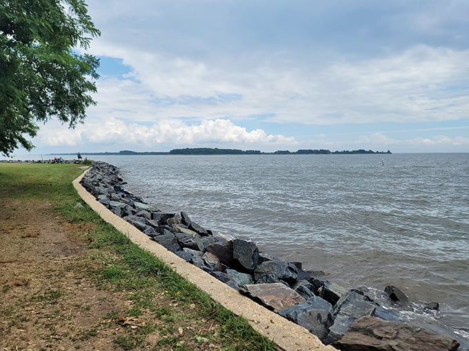 Where land meets water in a rocky embrace. This shoreline has witnessed countless sunsets, fishing tales, and first dates—each one adding to its timeless charm.