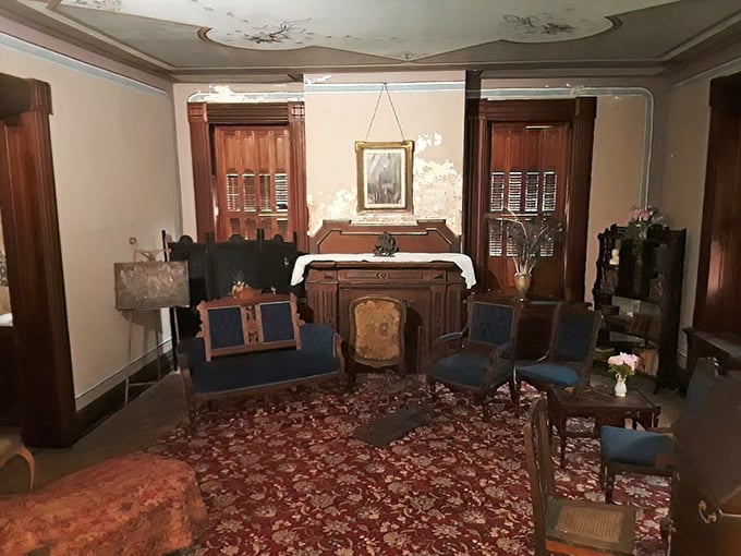 This Victorian sitting room isn't just historically accurate—it's a time machine with better upholstery than your first apartment.
