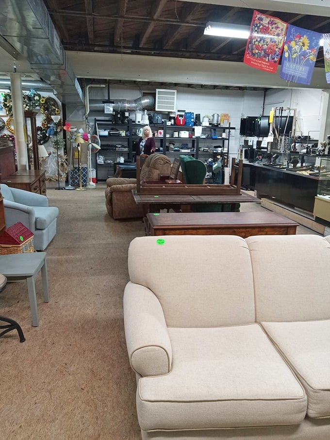 The furniture section offers comfortable seating options at prices that won't have you standing in shock at the register.
