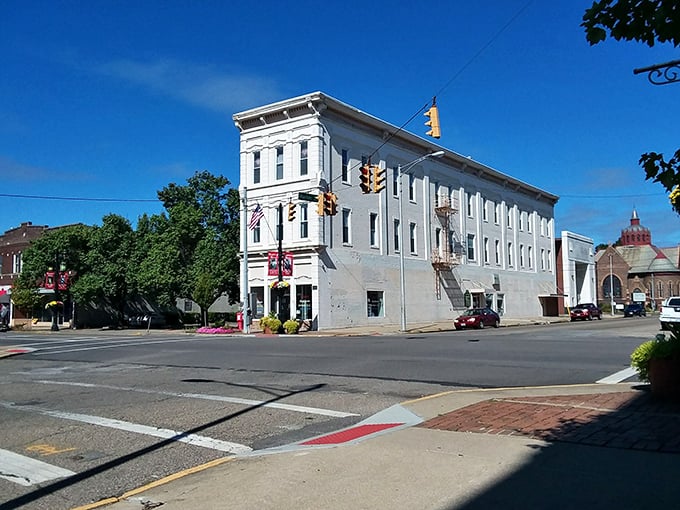 Historic buildings line Logan's Main Street, where brick facades tell stories of the past while housing modern businesses that welcome today's retirees.