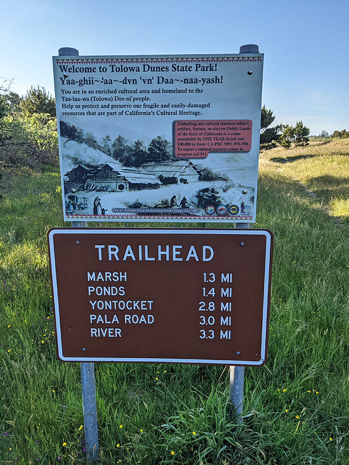 This isn't just a sign—it's an invitation to adventure, complete with cultural history and trail options for every energy level.