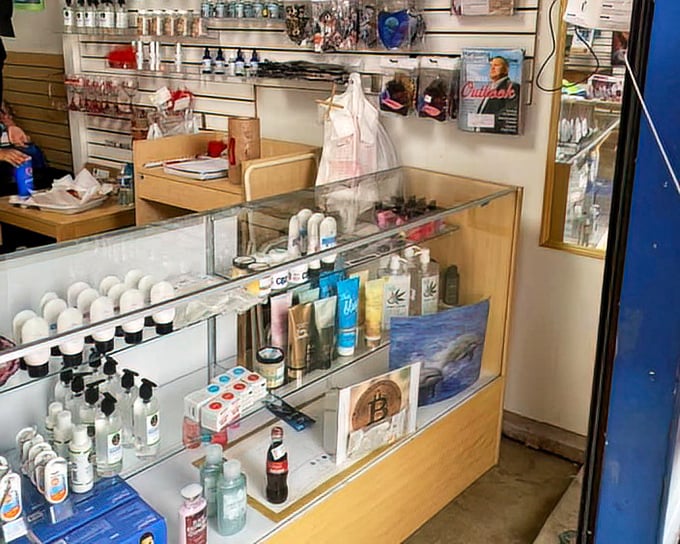 Not your grandmother's apothecary! This modern wellness booth offers everything from CBD products to essential oils—proof that even bargain hunting can be therapeutic.
