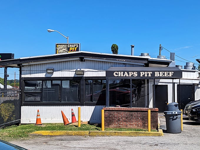 Chaps Pit Beef's humble exterior hides Baltimore's most legendary sandwich spot. Proof that great food doesn't need fancy digs.