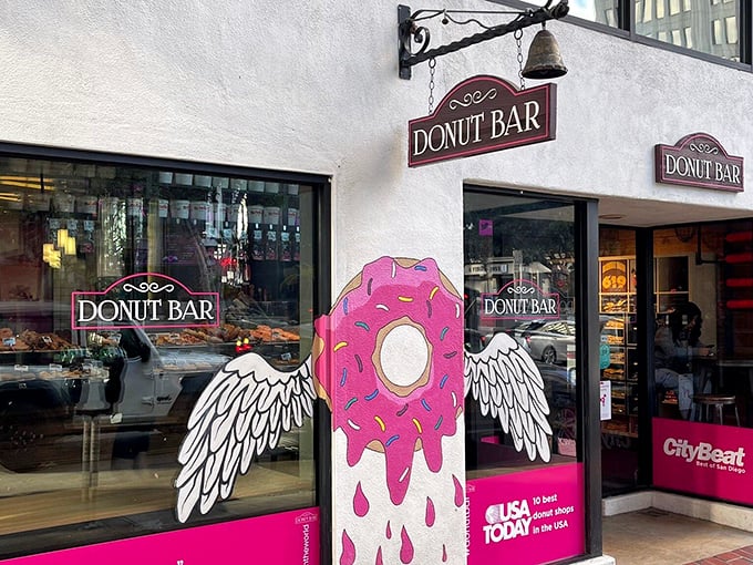 Hot pink and winged donuts? San Diego's Donut Bar doesn't believe in playing it safe or subtle.