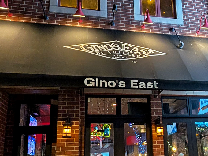 Gino's East wears its diamond logo like a championship ring – and the pizza inside backs up the swagger.