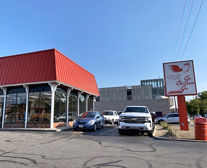 Simple red building, extraordinary chicken – sometimes the best treasures hide in plain sight.