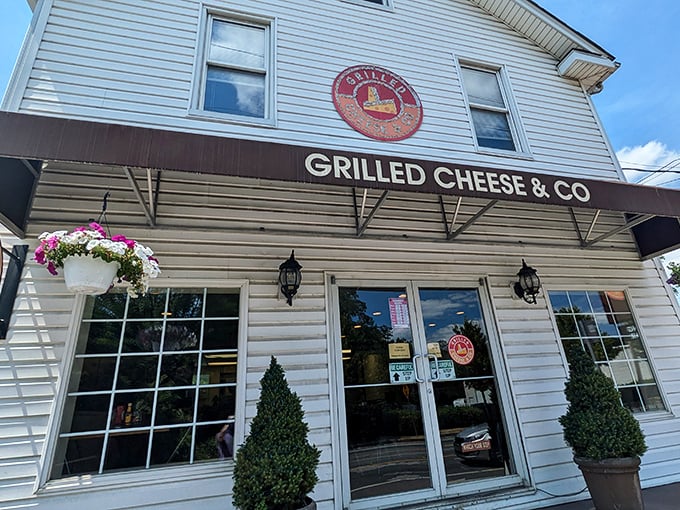 Grilled Cheese & Co. isn't playing around with that bold red logo. This isn't your childhood sandwich—it's the glow-up version!