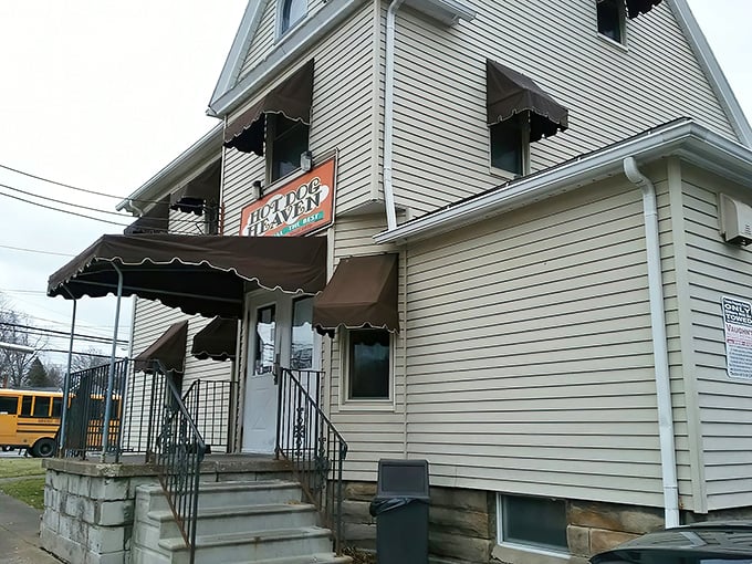 Hot Dog Heaven's modest exterior proves that culinary paradise doesn't need flashy signs or fancy facades.