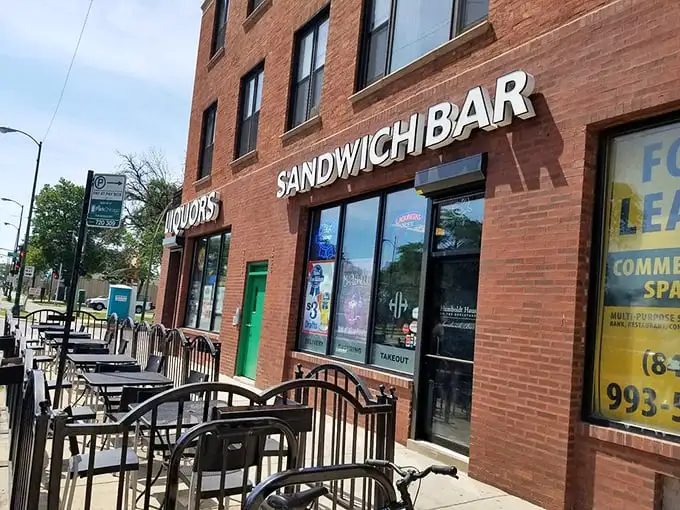 This unassuming brick corner is where sandwich dreams come true, no fairy godmother required.