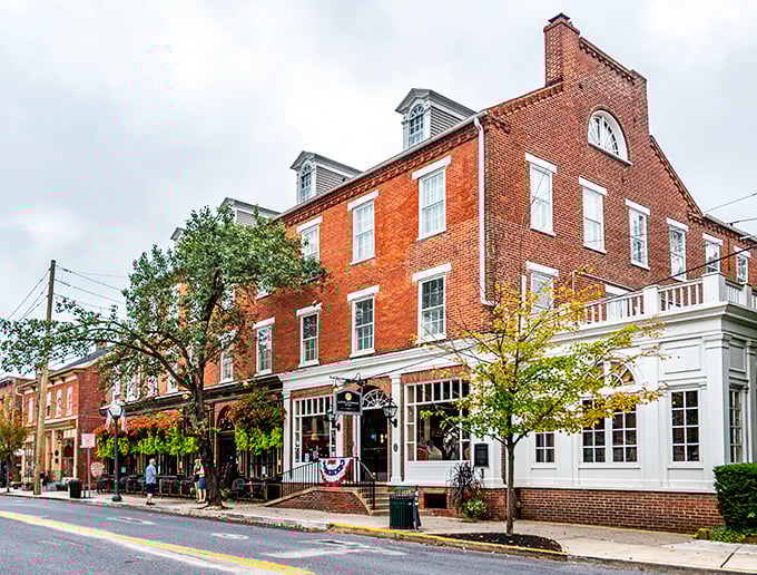 Lititz's brick-front historic buildings stand shoulder to shoulder, as if posing for a Norman Rockwell painting come to life.