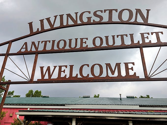 The welcoming entrance sign says it all - this is where serious antique adventures begin in style.