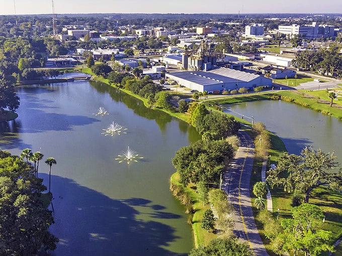 Ocala's downtown sparkles with fountains that dance like liquid diamonds, proving beauty doesn't require big-city budgets.