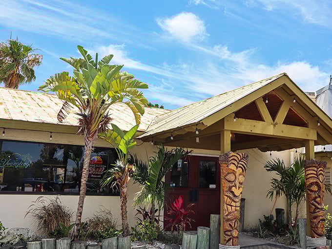 SeaBreeze Island Grill's palm-fringed paradise – where your grouper sandwich comes with a side of postcard-worthy Gulf views.