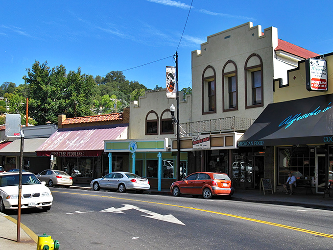 Picture this perfect small town scene where vintage architecture meets modern charm on every corner you turn.