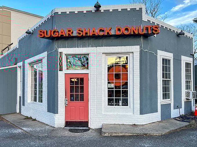 Sugar Shack's gray castle exterior hints at the creative sugar sorcery happening inside those walls. 