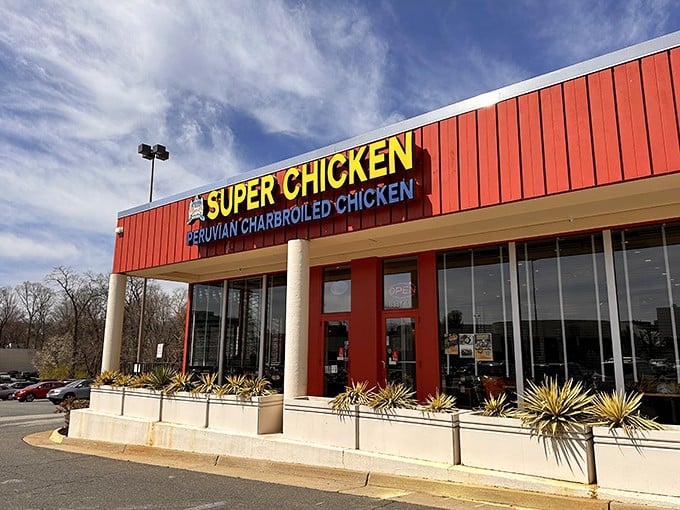 When your sign says "Super Chicken" in bold yellow, you better deliver superhero-level flavor – and they absolutely do.