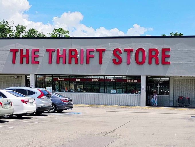 The Thrift Store's organized sections promise a civilized treasure hunt where everything has its proper place.