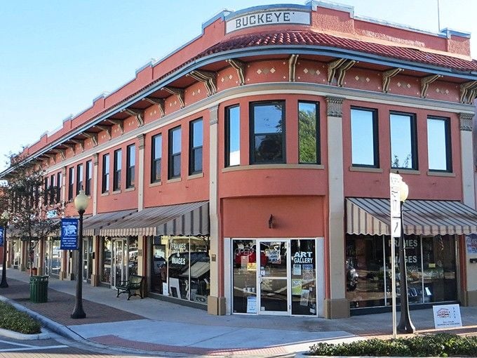 The Buckeye Building stands proud, proving that architectural elegance never goes out of style in small towns.