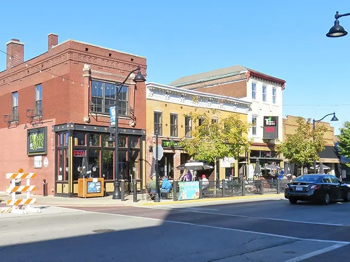 This downtown stretch proves that community spirit and architectural beauty make perfect shopping companions.