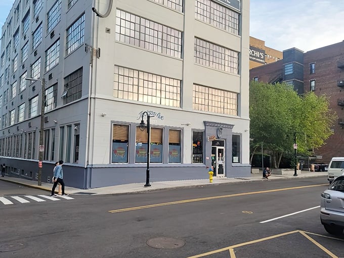 Clean lines and big windows suggest serious business is happening inside these walls - delicious business.