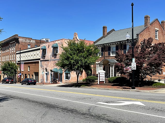 This charming downtown scene proves that small cities can have big personalities and endless charm.