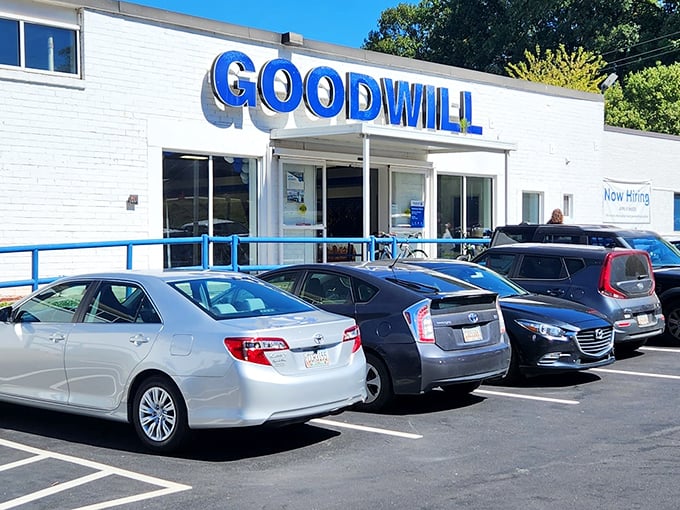 Cars line up outside this Atlanta Goodwill hotspot. Even the parking lot knows this is where the good stuff lands.