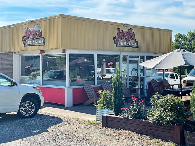 Those wooden benches out front have witnessed countless satisfied customers savoring every crispy bite.