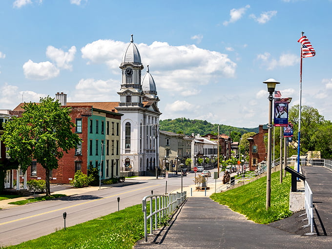These tree-lined streets in Lock Haven offer the perfect backdrop for leisurely retirement strolls.