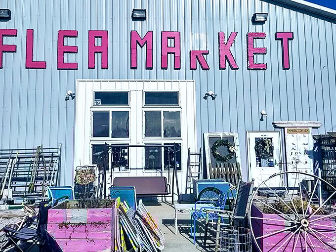 When bright blooms meet bold signage, you know someone here understands the art of making shoppers smile.