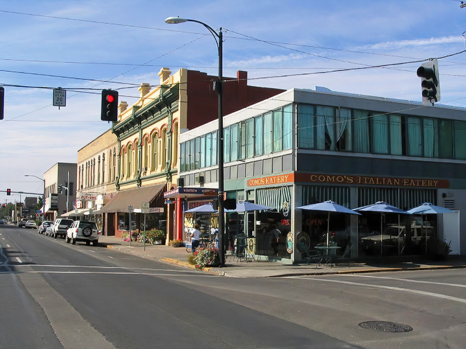 Historic brick buildings that whisper cowboy stories while serving up modern comfort and charm.
