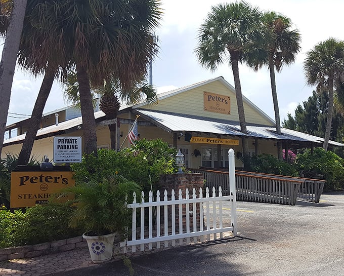 The white picket fence isn't keeping anyone out—it's inviting you in! Peter's charming coastal vibe is the perfect disguise for a serious steak sanctuary.