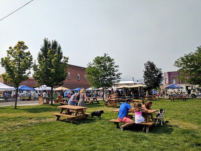 Picnic tables and people-watching create the perfect recipe for a lazy afternoon market adventure.