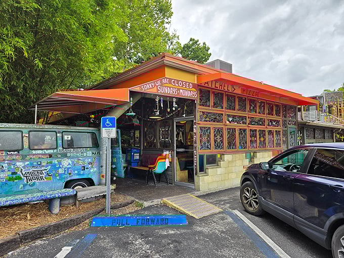 Satchel's transforms dining into an art gallery experience where the pizza tastes as vibrant as the walls.