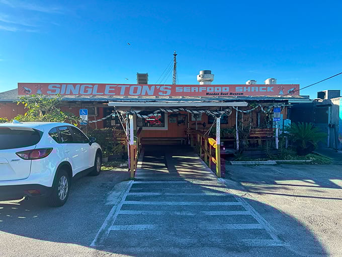 Singleton's doesn't need fancy signage - the real advertisement is the aroma of fresh seafood that greets you at the door.
