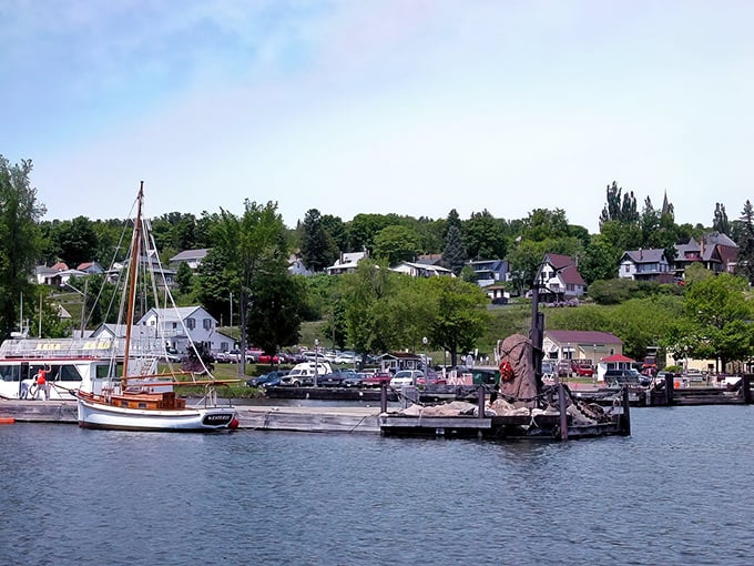 That little wooden dock in Sister Bay isn't just a marina—it's where memories are made and fishing stories grow taller.