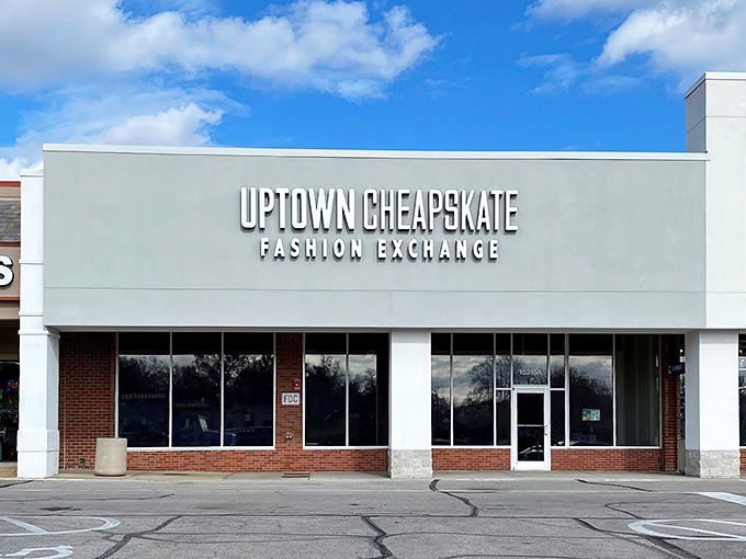 That crisp, professional storefront says "curated collection" not "cluttered chaos" – exactly what modern thrifters want.