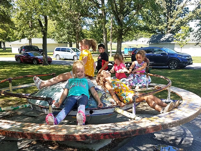 Childhood joy doesn't need expensive theme parks—just a sunny day and this charming boat playground where memories are made for free.