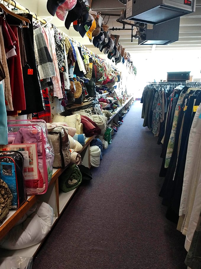 Like an archaeological dig for fashion, these packed aisles contain layers of history—from last season's castoffs to vintage gems waiting for rediscovery.