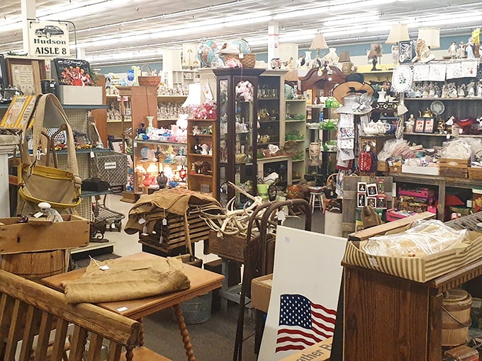 Hudson Aisle 8 showcases everything from farmhouse furniture to patriotic memorabilia. One person's attic castoff becomes another's conversation piece.